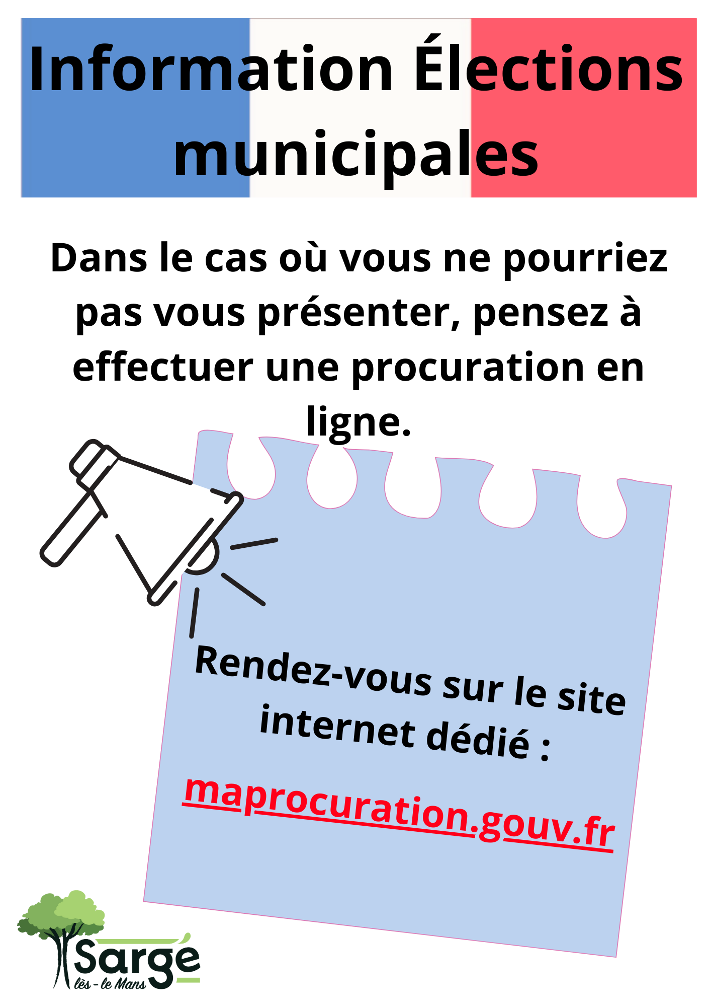INFORMATION ÉLECTIONS MUNICIPALES - PROCURATION EN LIGNE. - Ville de ...
